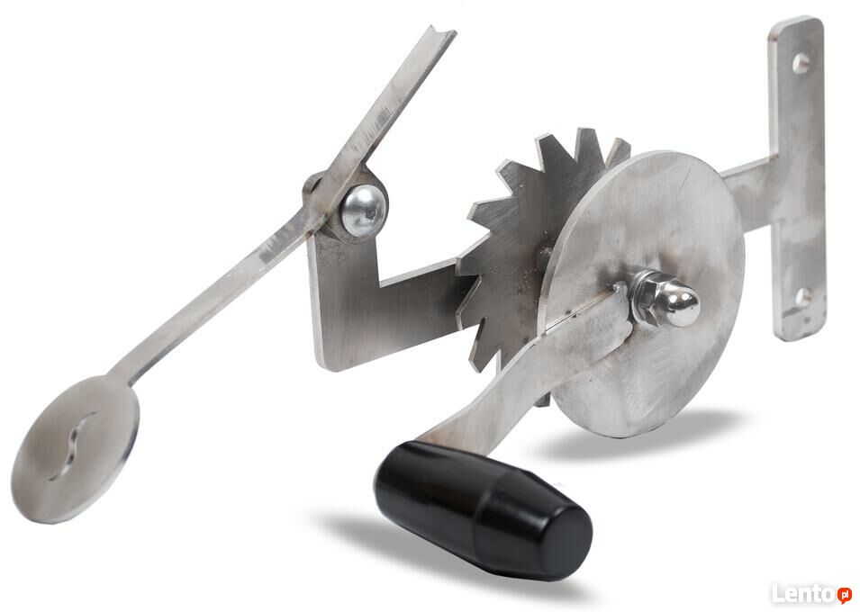 Archiwalne KORBKA stalowa nierdzewna do rusztu KOŁOWROTEK do grilla tró ...