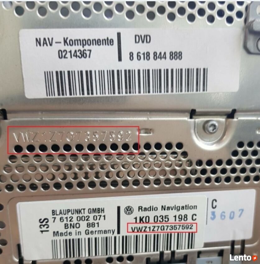 Kod PIN Radia/Nawigacji VW SEAT SKODA AUDI.Kod do radia Warszawa