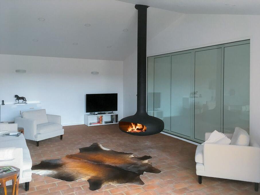 Luksusowy kominek podwieszany FOCUS model DOMOFOCUS 7 kW Wrocław