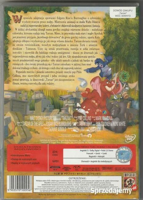 Tarzan Disney DVD Warszawa
